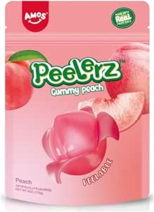 Peelerz Gummy Peach Peeling Candy Peelable Fruit Snacks I 6oz (170g ...