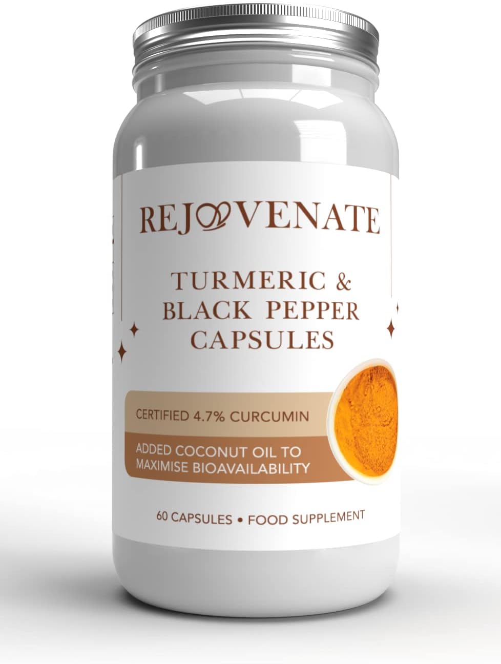 Turmeric & Black Pepper 60 Capsules with Added Coconut Oil - New Recipe ...