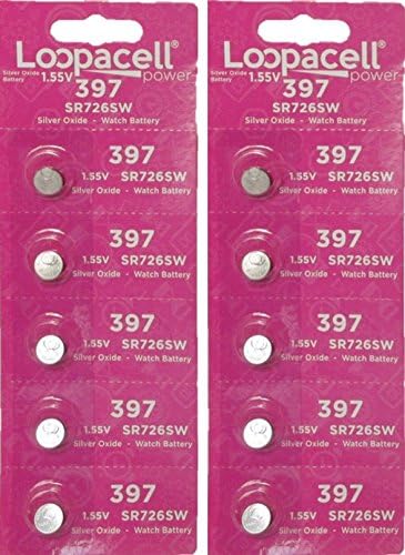 Amazon.com: Loopacell 397 Button Cell watch battery, 10 Batteries ...