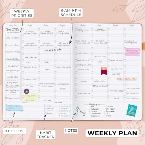Planner PRO Schedule - Undated Planner Smaller Than A4 (7"x10'') Peach ...