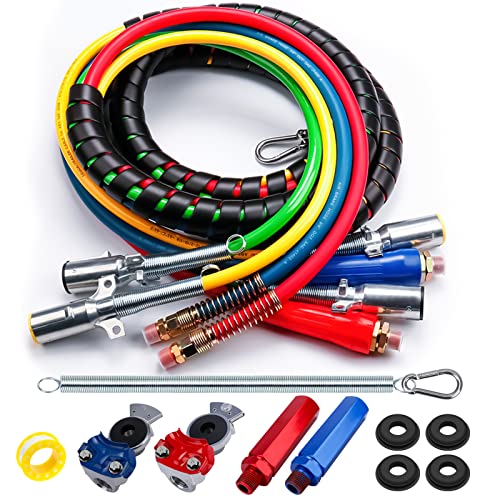 Snapklik.com : KOOTANS 15FT Semi Truck Air Lines Kit 4 In 1 ABS Power ...