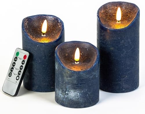 Amazon.com: glowiu Pillar Flameless Candles Battery Operated with ...