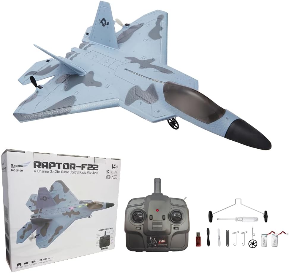 Amazon.com: Park10 Toys RC Jet SAYZON 4CH F22 Raptor Model RC Glider 2 ...