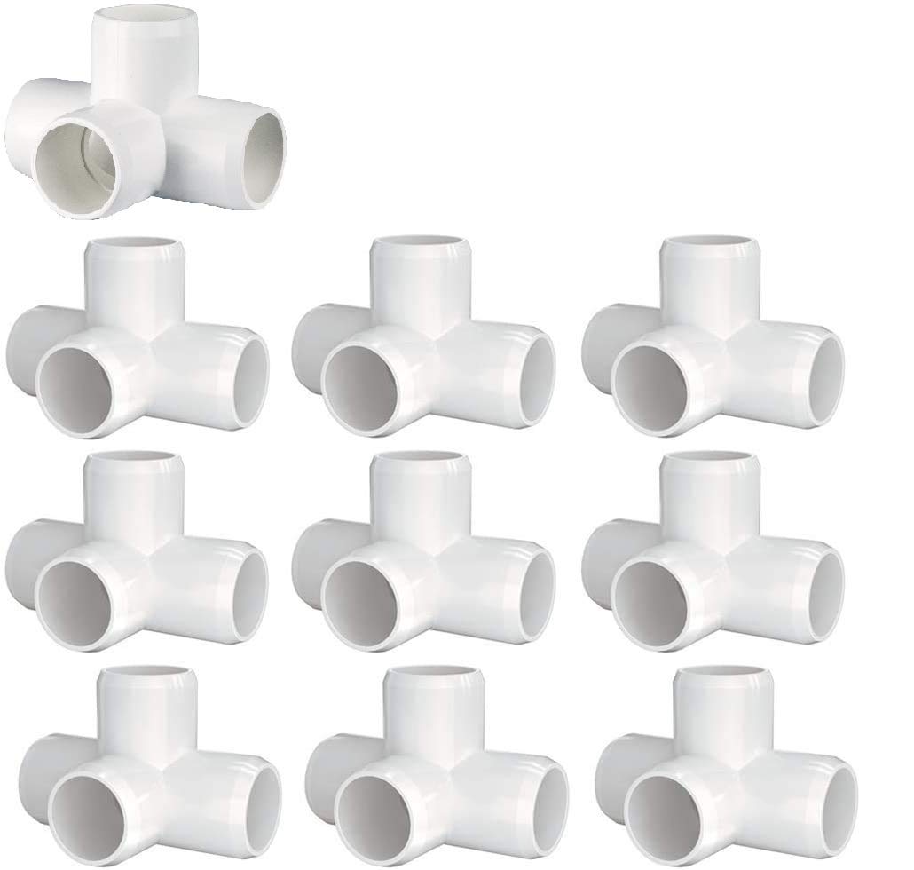 Buy WICHBEEN 4 Way PVC Elbow Corner Side Outlet PVC Corner Fitting Tee ...