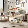 Amazon.com - OuQinDesign Square Gold Bar Carts with 3 Tier Storage ...