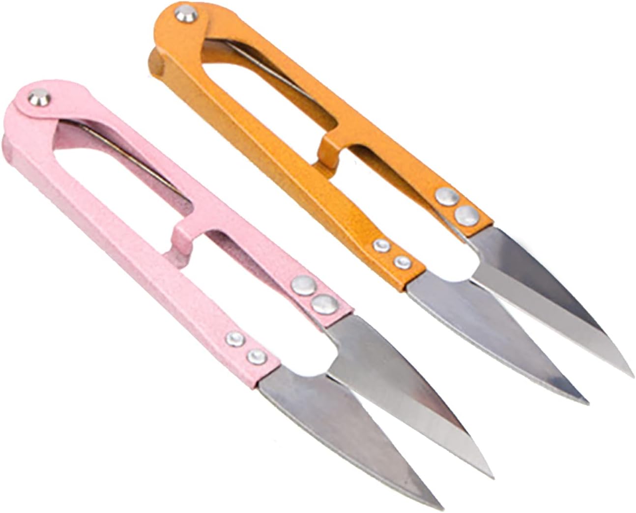 2 Pcs Metal U-Shaped Grip Sewing Scissors Yarn Thread Cutter Mini ...