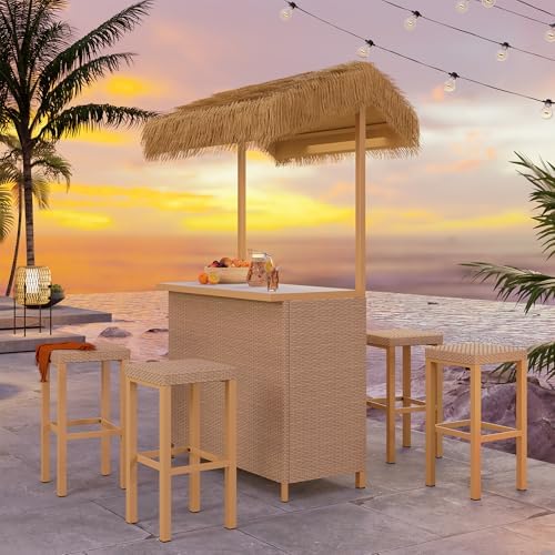Amazon.com: Grand patio Outdoor Tiki Bar Set with Widen Ceramic Top (42 ...