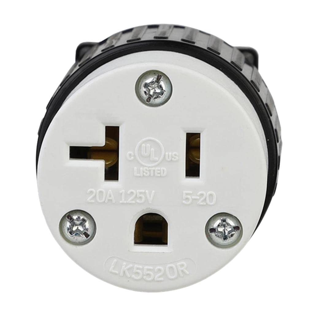 SILNOVO® NEMA 5-20P Grounding Locking Socket, 20A 125V AC, 2 Pole 3 ...