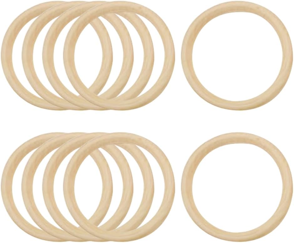 Amazon.com: 10 Pcs 100mm 4 Inch Unfinished Wood Rings Large Wooden ...