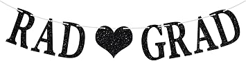 Amazon.com: RAD Grad Banner, Congrats Grad/So Proud of You Bunting Sign ...