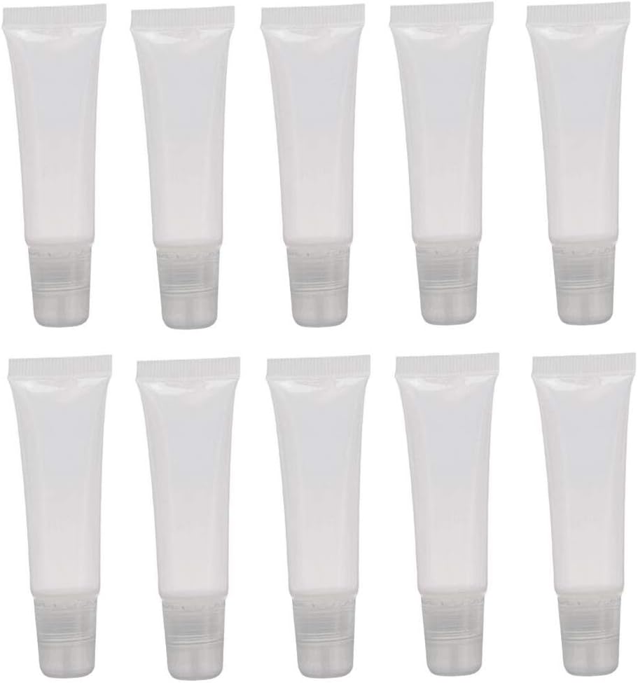 10Pcs Empty Clear Plastic Tubes - Mini Empty Refillable Soft Squeezable ...