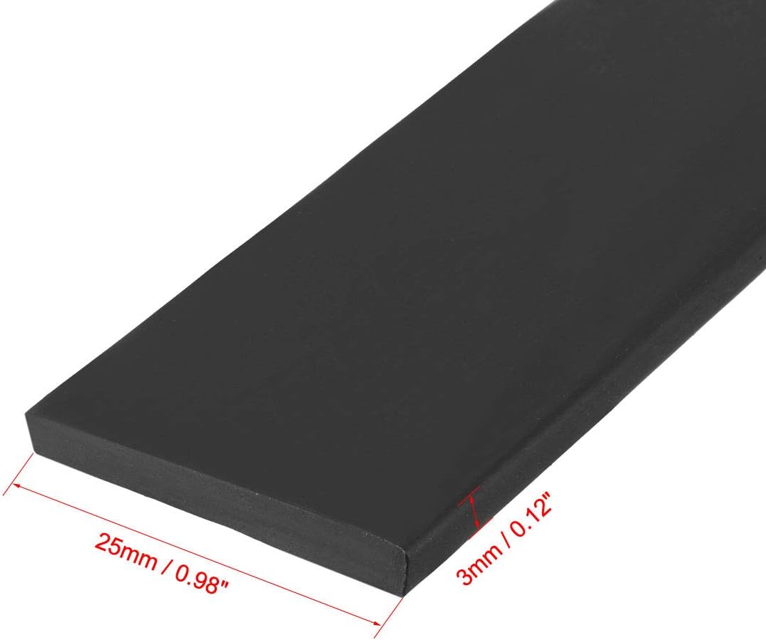 sourcing map Solid Rectangle Rubber Seal Strip 25mm Wide 3mm Thick, 3 ...