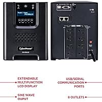 Amazon.com: CyberPower PR1500LCDN Smart App Sinewave UPS System, 1500VA/1500W, 8 Outlets, AVR ...