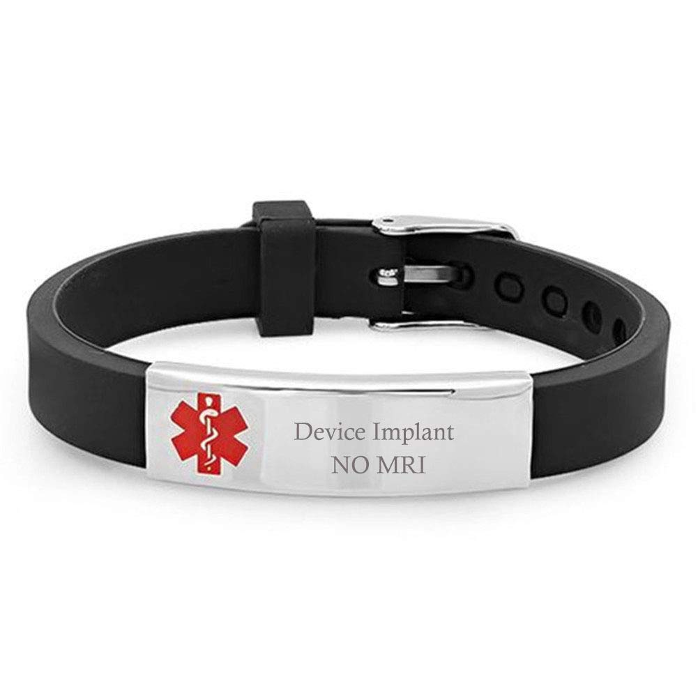 Amazon.com: Stainless Steel Silicone Medical Alert ID Device Implant NO ...