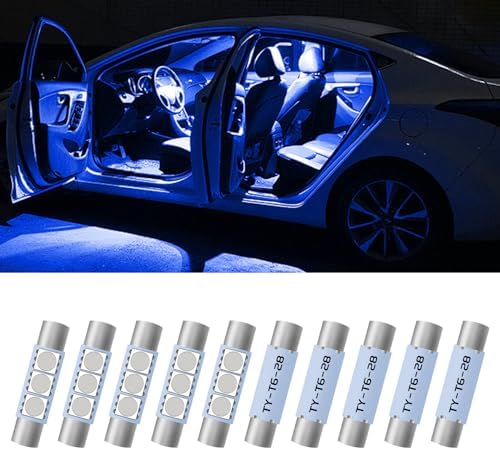 Amazon.com: UZZH 10 PCS Car 28mm LED Sun Visor Mirror Lights, 6614F ...