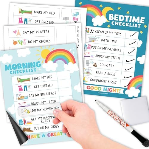 Amazon.com: Magnetic Morning & Bedtime Routine Chart for Kids ...