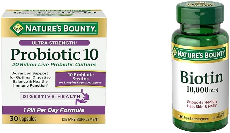 Nature’s Bounty Probiotic 10, Ultra Strength Daily Probiotic Supplement ...