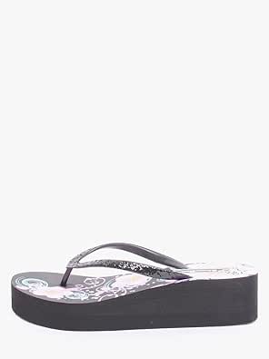 Amazon.com | MoDDeals Flippin Out Wedge Flip Flops Black | Sandals