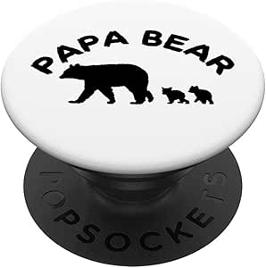 Amazon.com: Papa Bear with 2 Two Cubs Dad Father Gift PopSockets Grip ...