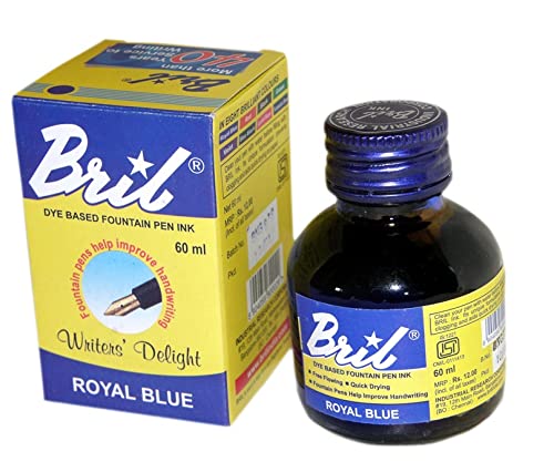 Bril Dye Based Fountain Pen Ink - Royal Blue (60 ml, Pack of 25 ...