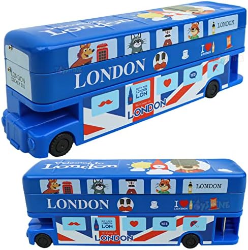 Toyshine Double Decker London Bus Matal Pencil Box With Moving Tyres ...