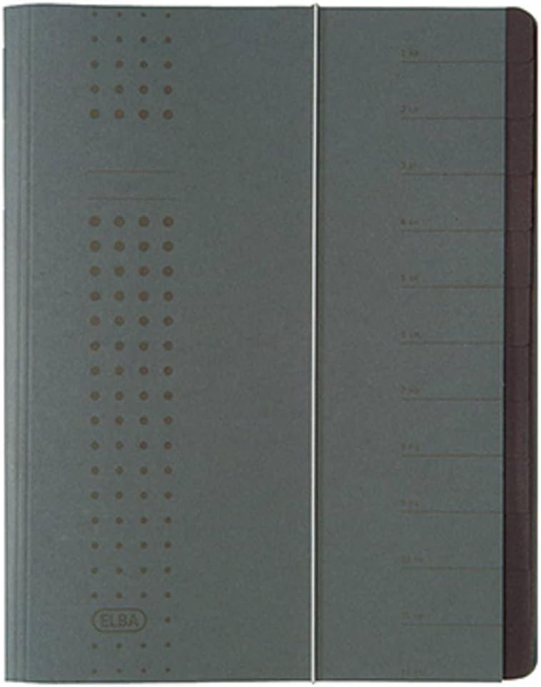 Elba Ordnungsmappe chic A4 aus Karton, 12 Fächer, anthrazit : Amazon.de ...