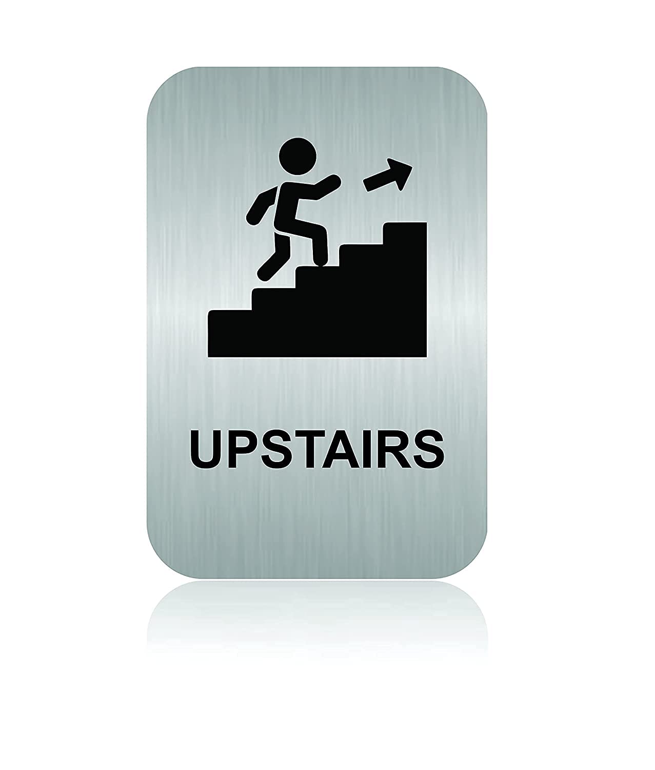Courtly Upstairs And Downstairs Stainless Steel Self Adhesive Signage ...