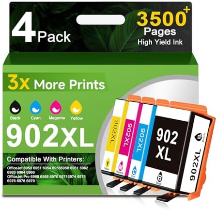 Amazon.com: 902XL Ink Cartridge Combo Pack Compatible for HP 902 XL Ink ...
