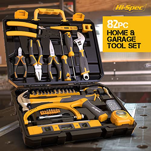 Hi-Spec 82pc Home & Garage Mechanics Tool Kit Set. Complete Essential ...