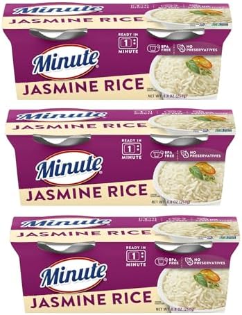 Amazon.com : Minute Ready-to-Serve Jasmine Rice, 4.4 oz Microwavable ...