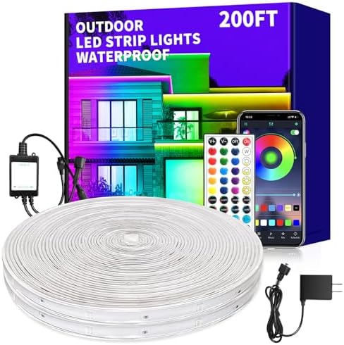 Amazon.com: LETIANPAI 200ft Outdoor LED Strip Lights Waterproof 1 Roll,IP68 Outside Led Light ...