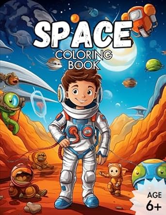 Amazon.com: SPACE COLORING BOOK: Astronauts, Aliens & Galactic ...