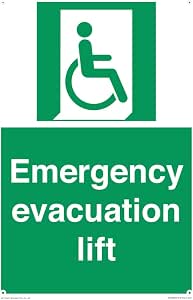 Amazon.com: Emergency evacuation lift Sign - 200x300mm - A4P ...