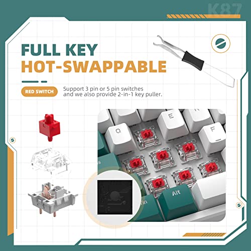 Snapklik.com : K87 Gasket Wireless Gaming Mechanical Keyboard TKL 87 ...
