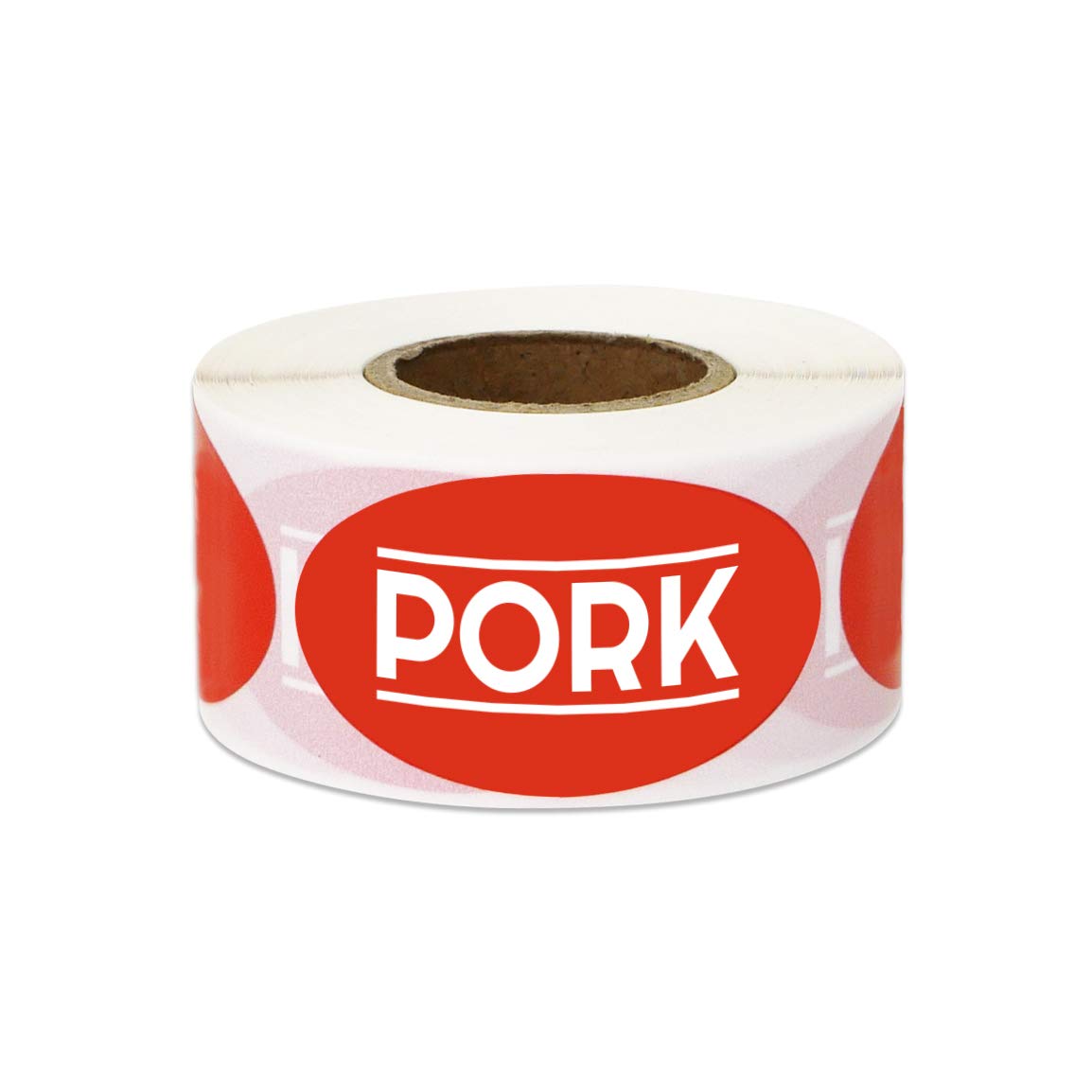 Snapklik.com : Pork Stickers - 1.75 X 1 Inch Pork Meat Labels In Bright ...