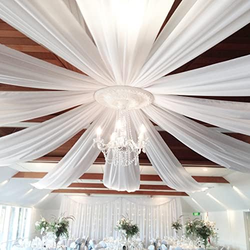 Amazon.com: ROMANKAS Ceiling Drapes for Wedding Ceiling Fabric Draping ...