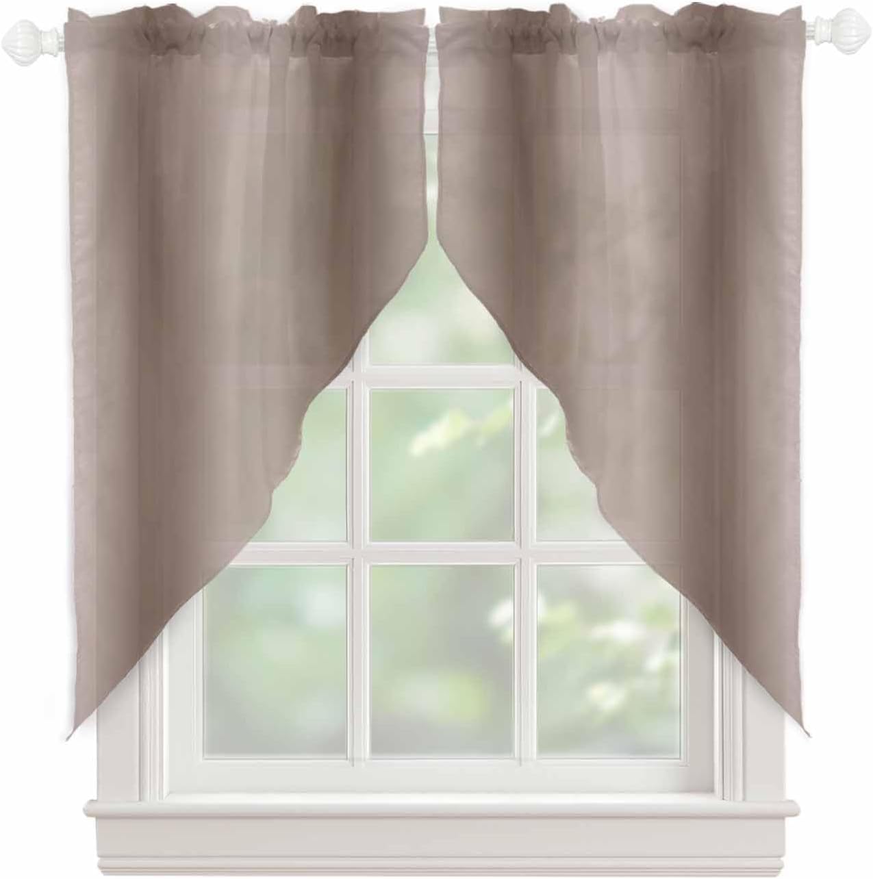 Amazon.com: Ombre Mocha Brown Swag Valances for Windows, Simple Color ...