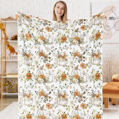 Amazon.com: JarThenaAMCS Fall Throw Blanket Watercolor Orange White ...