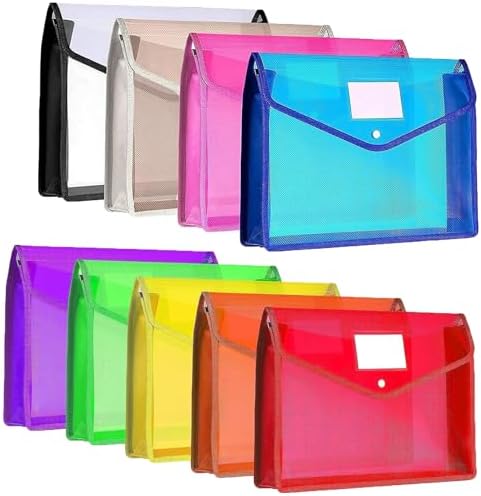 Amazon.com : Plastic File Folder, 9 Pcs Large-Capacity Poly Envelope ...
