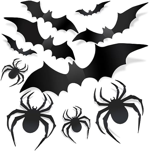 Amazon.com: 80 Pcs Halloween Decorations 3D Bat and Spider Stickers ...