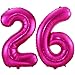 Amazon.com: Hot Pink 26 Balloon Numbers,40 Inch 26 or 62 Birthday ...