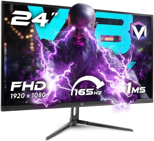 Vibox V24FHD165 Gaming Monitor - 24 Inch, FHD 1080p Resolution, 165Hz ...