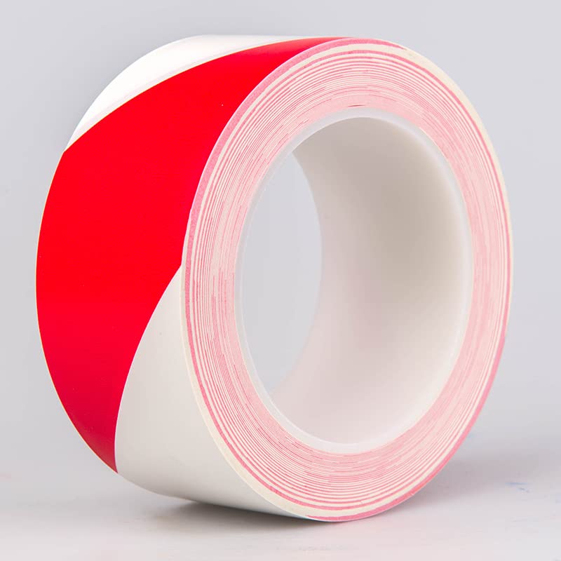 PVC Caution Barrier Tape 48mm Hazard Barrier Warning Tape - Red & White ...