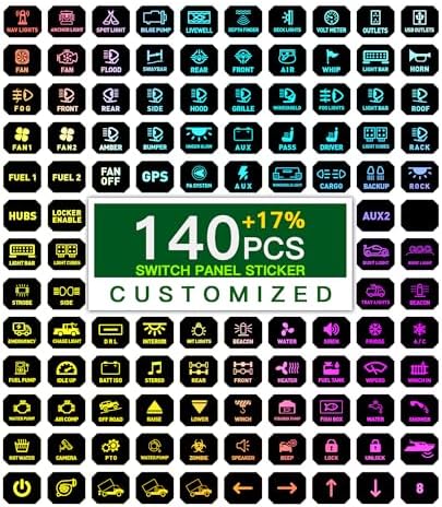 Amazon.com: 126 White Boat Dash Switch Instrument Panel Sticker Labels ...