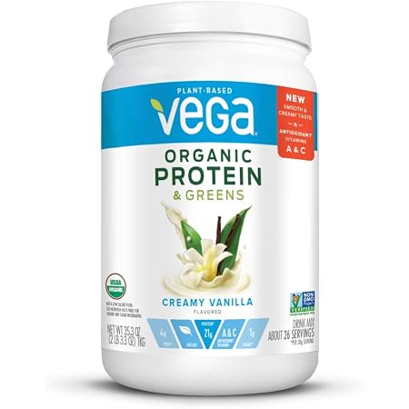 Amazon.com: Vega Protein and Greens Vegan Protein Powder Vanilla (20 ...