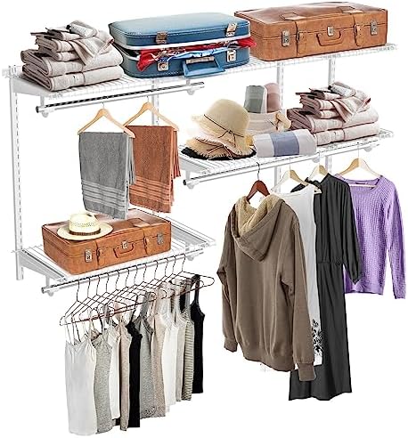 CASART Closet Organiser System, Wall-Mounted Hanging Garment Rack ...