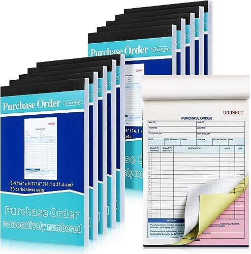 Amazon.com : Lincia 10 Pack Purchase Order Book 3 Part Carbonless ...