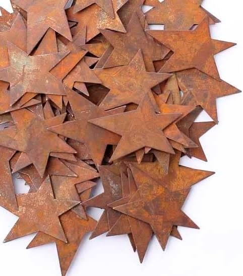 Amazon.com: Pack of 100 Rusty Tin Star Cutouts - Rusted Metal Stars for ...