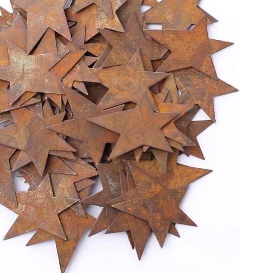 Amazon.com: Pack of 100 Rusty Tin Star Cutouts - Rusted Metal Stars for ...