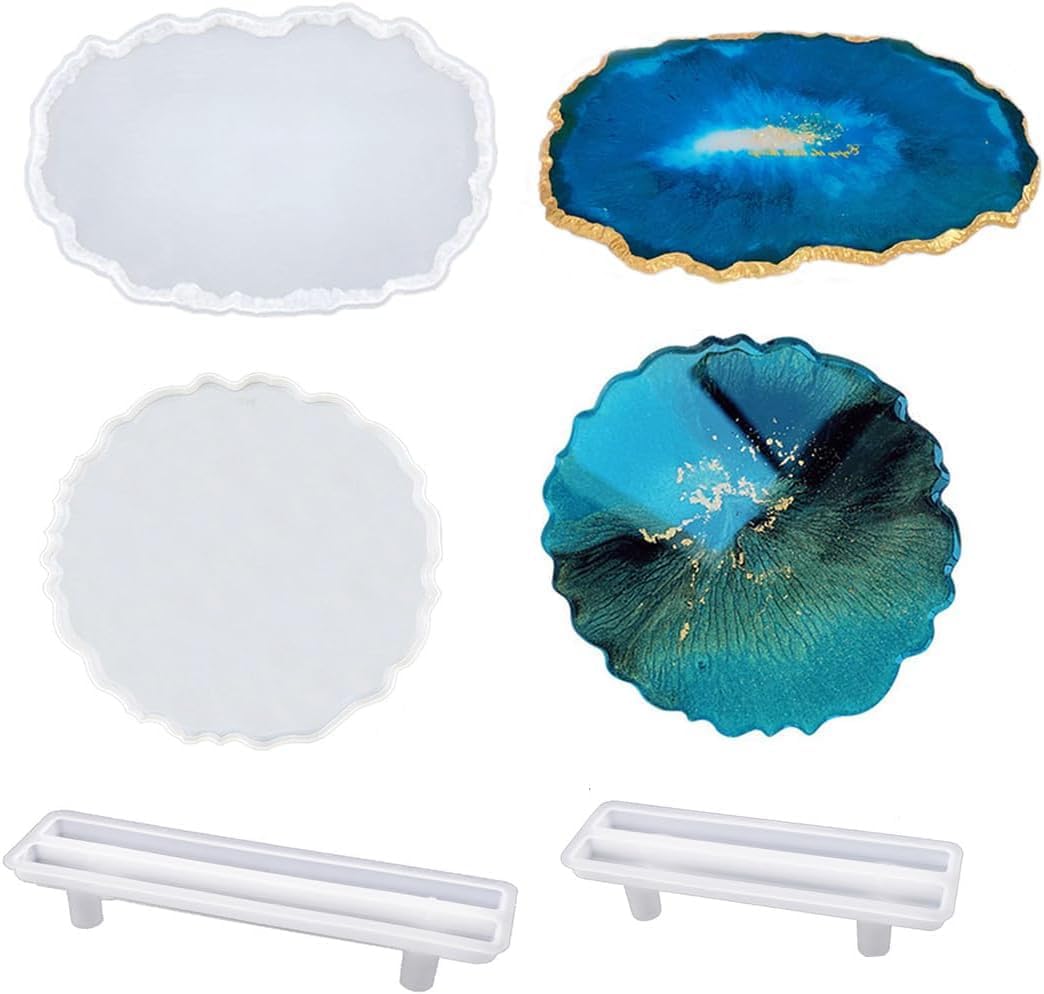 Amazon.com: 2 PCS Large Silicone Resin Mold Plate Tray, Silicone Large ...